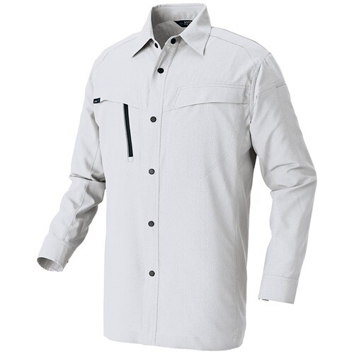 アイトス アイトス 長袖シャツ（男女兼用）AZ4135 高通気軽量スーパーストレッチ シルバーグレー 5L AZ41350035L 1着の通販｜カウネット