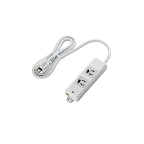 エレコム 抜け止めOAタップ 3P 2個口 1m グレー｜カウネット